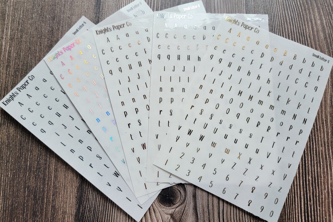 Small Foiled Functional Letters Simple Minimalist Font Stickers Journal ...