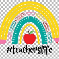Teacher Rainbow SVG Bundle, Pencil Rainbow PNG (digital Download) - Etsy