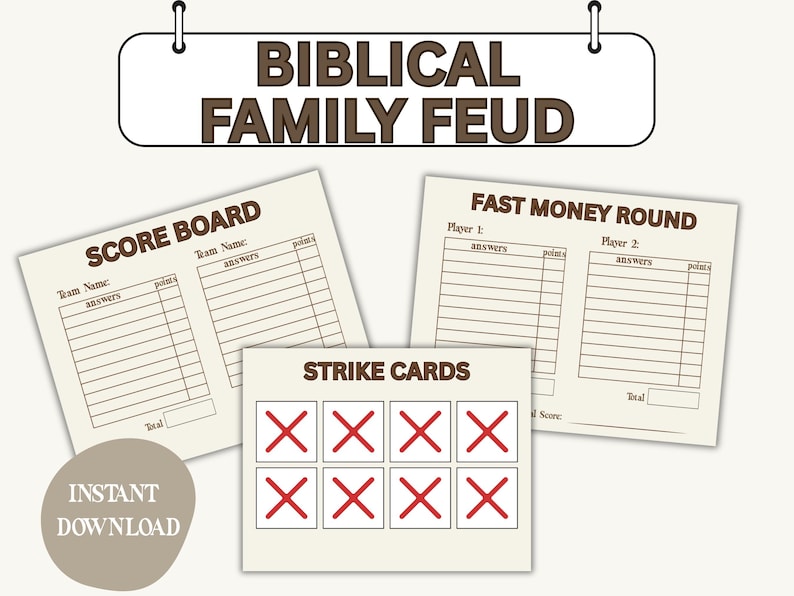 Bible Family Feud Game | Printable Church Games (PDF)| Bible Trivia ...