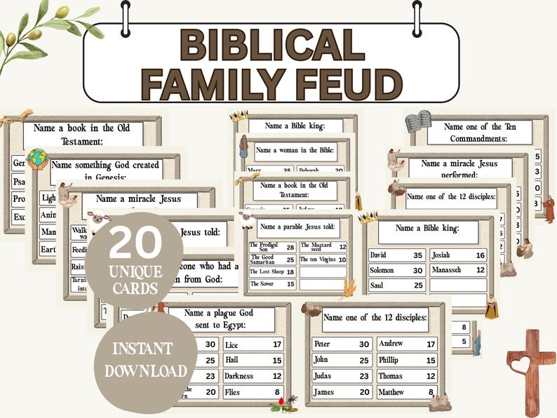 Bible Family Feud Game | Printable Church Games (PDF)| Bible Trivia ...
