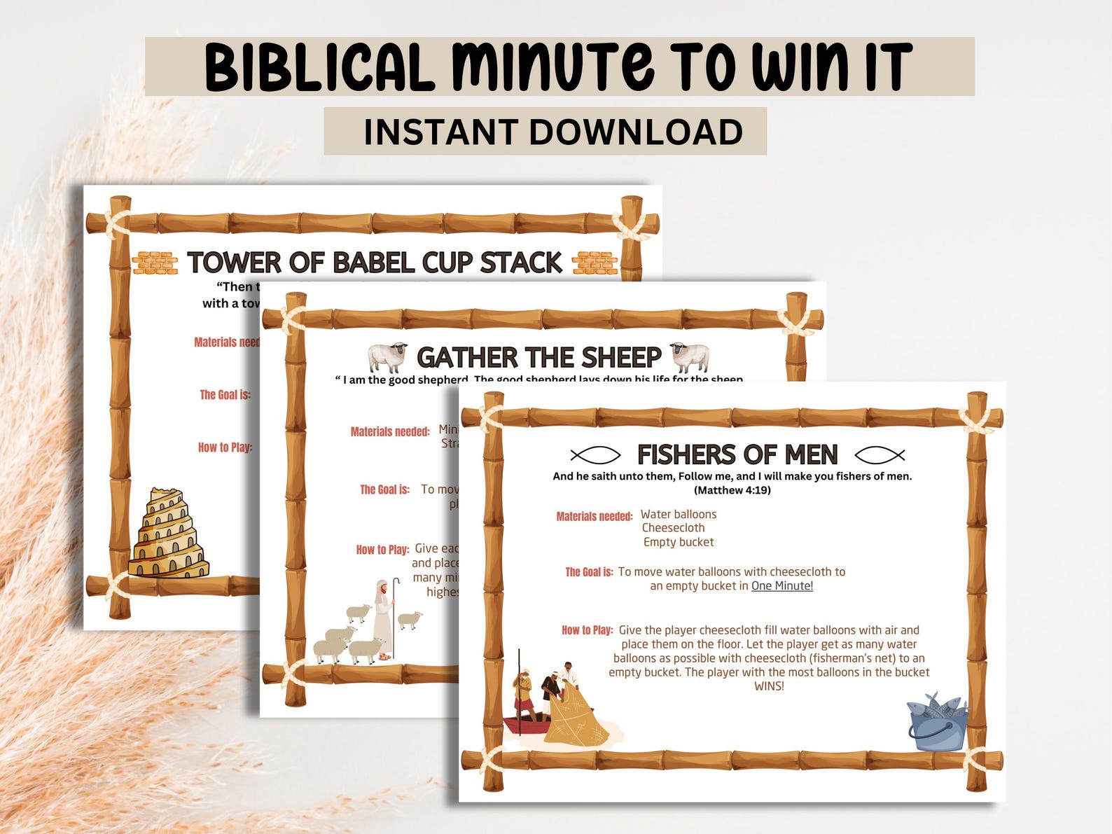 Biblical Minute to Win It Games, Youth Group Activity (digital Download ...