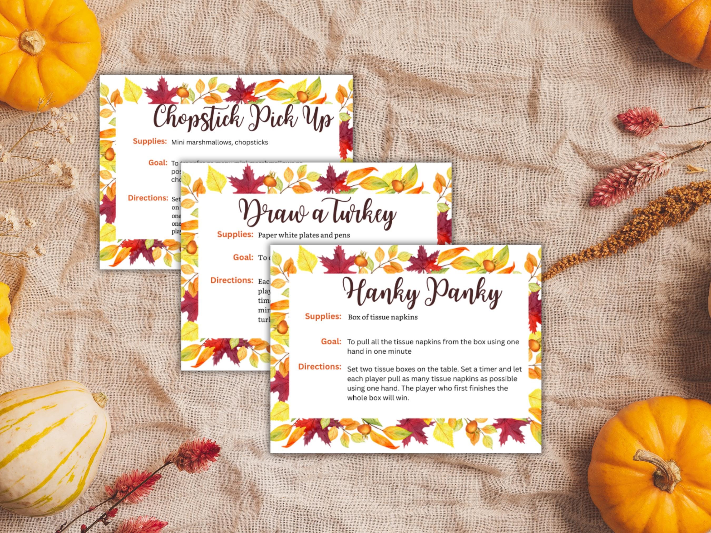 Thanksgiving Minute to Win It Games, Fall Family Fun (digital Download ...