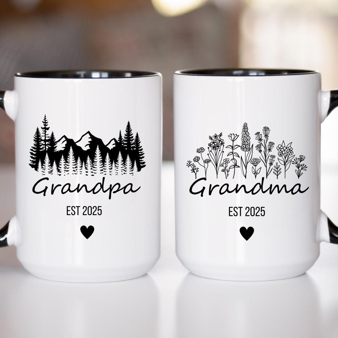 Pregnancy Announcement Mug New Grandparents Mug Grandma Grandpa Gift ...