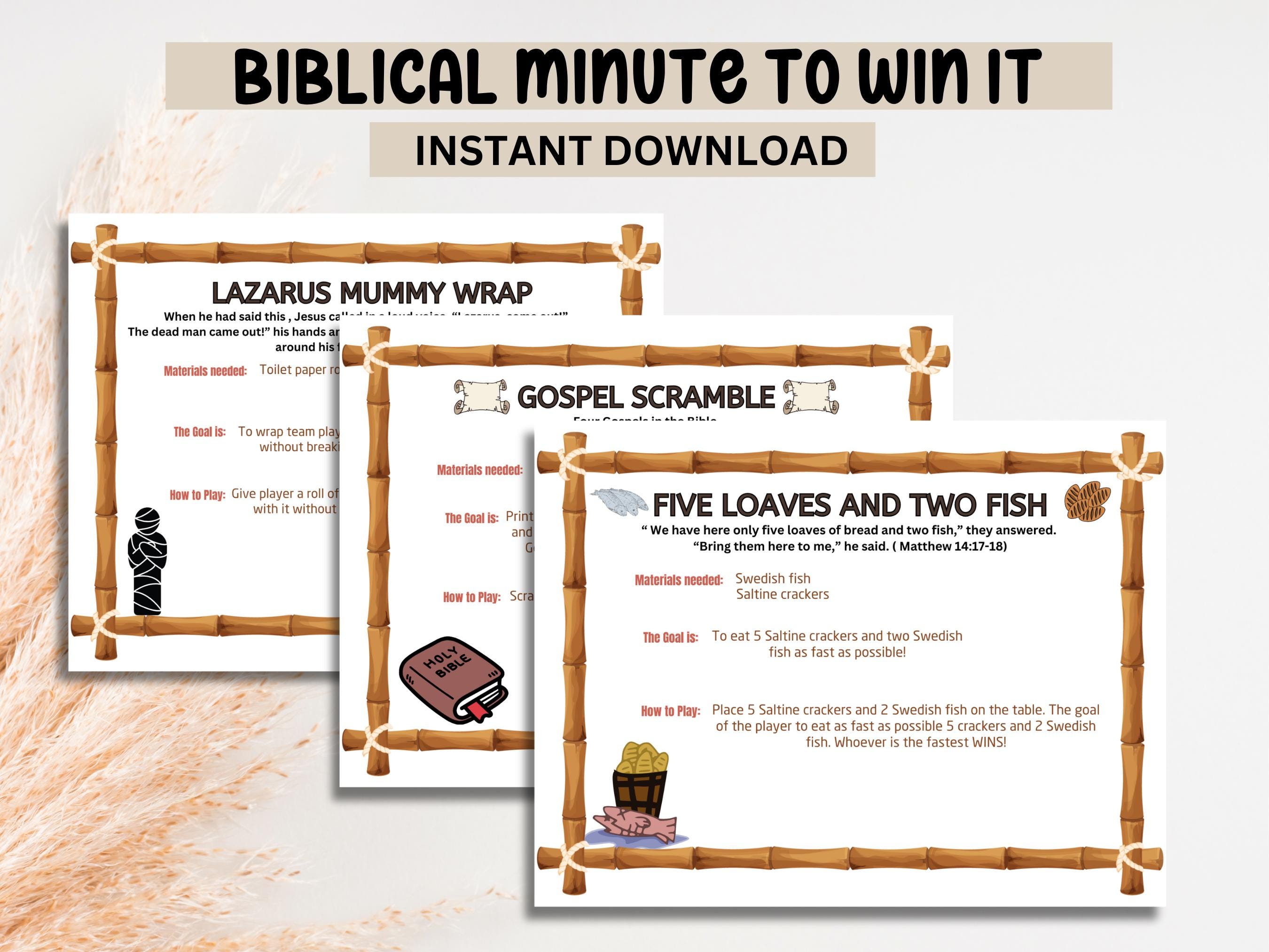 Biblical Minute to Win It Games, Youth Group Activity (digital Download ...