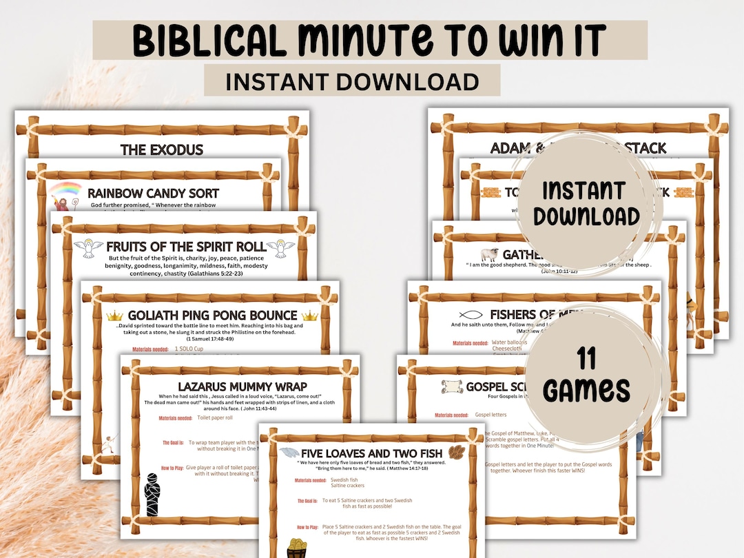 Biblical Minute to Win It Games, Youth Group Activity (digital Download ...