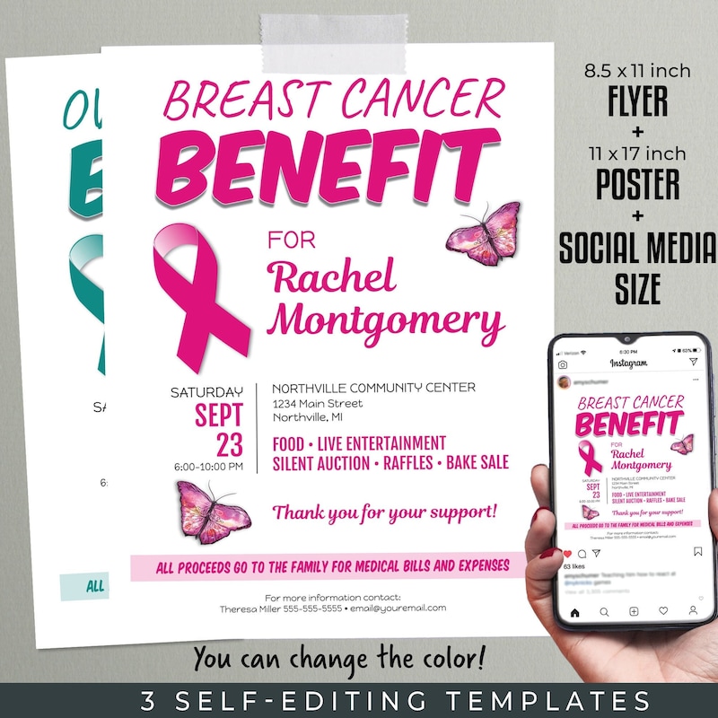Breast Cancer Flyer - Etsy
