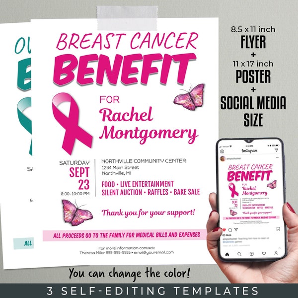 Cancer Fundraiser Flyer - Etsy