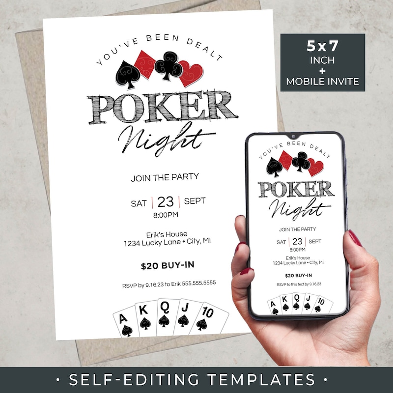 Playing Card Invite - Etsy