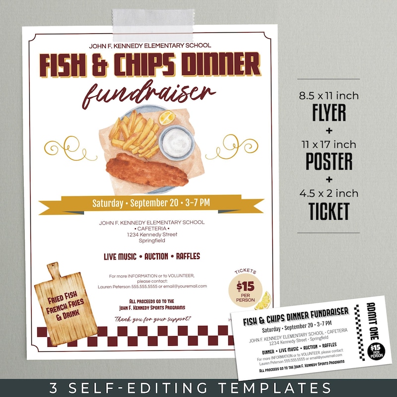 Fish Dinner Menu - Etsy