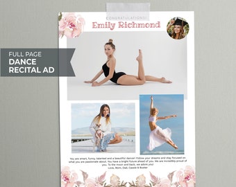 Dance Program Ad Full Page - Etsy