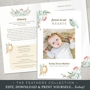 Child Baby Funeral Program TEMPLATE | Memorial Pamphlet | in Loving ...