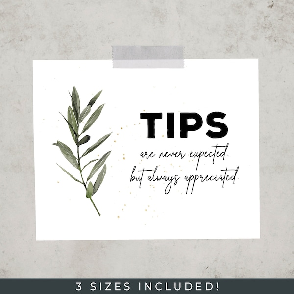 Tip Sign - Etsy
