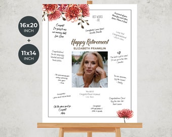 Retirement Message Board TEMPLATE Editable Red Vintage Car Photo ...