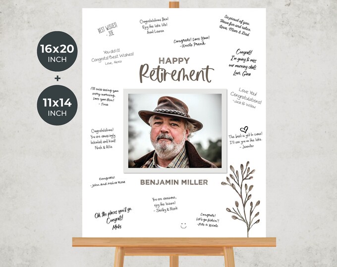 Retirement Guest Book Alternative, Retirement Signing Board, Retirement ...