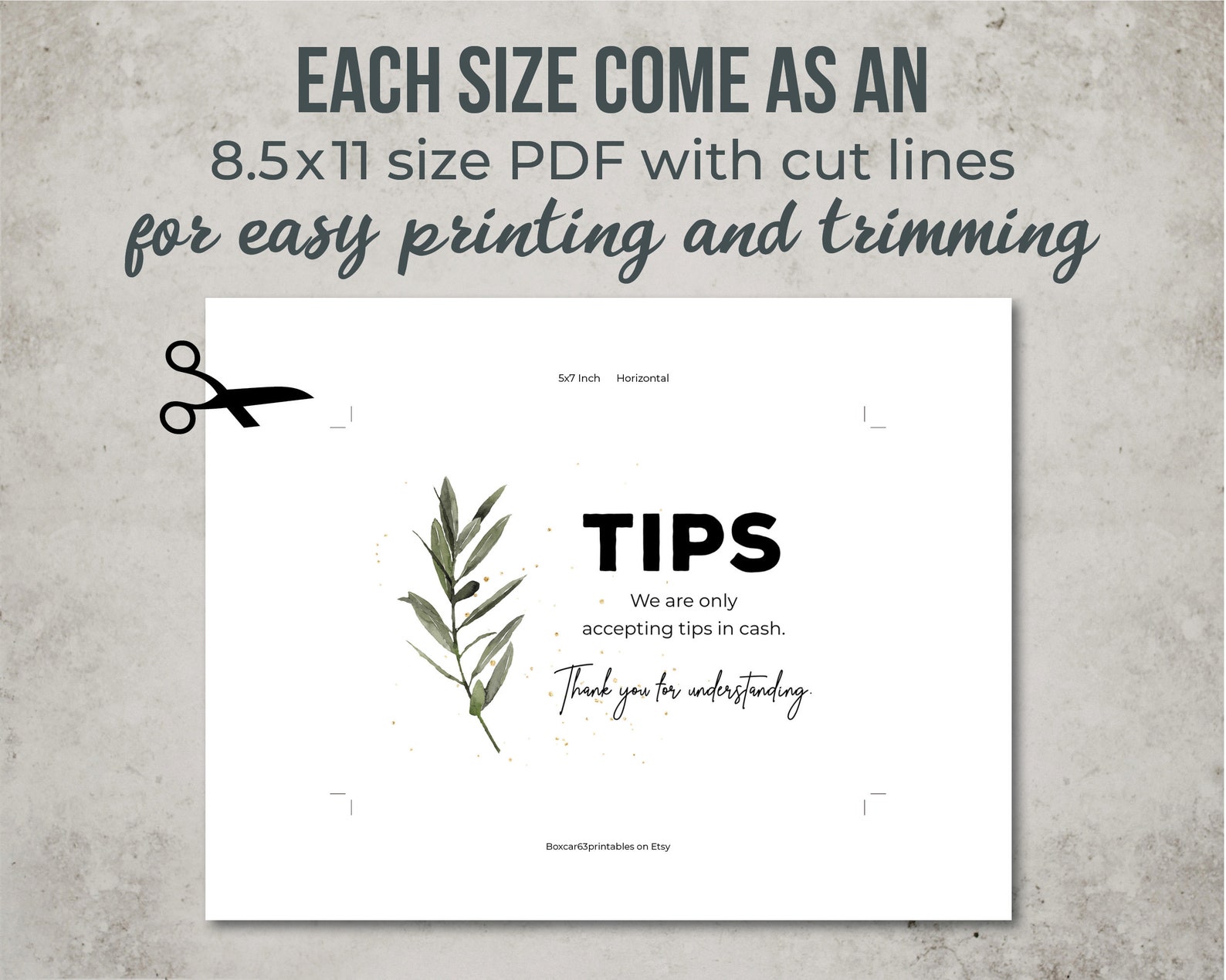 TIPS Cash Only we are only accepting cash tips INSTANT | Etsy