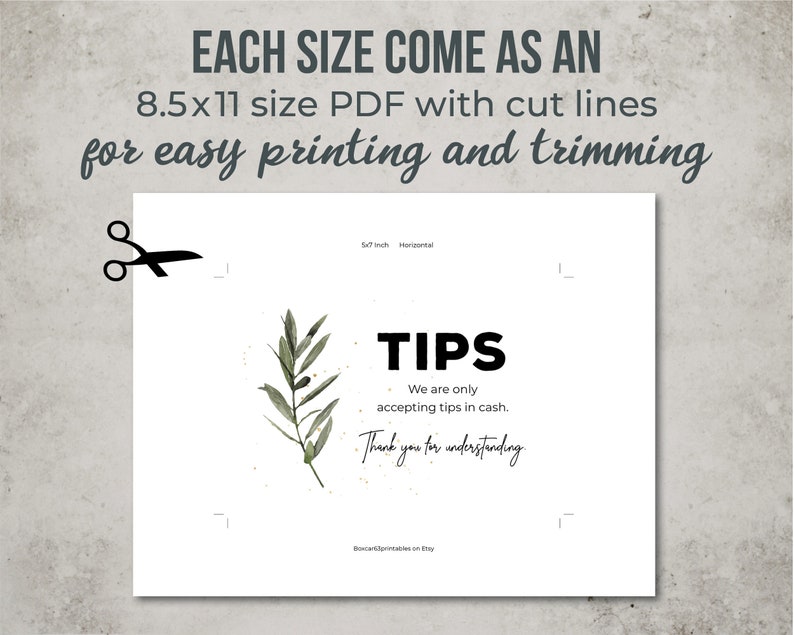 TIPS Cash Only We Are Only Accepting Cash Tips INSTANT - Etsy