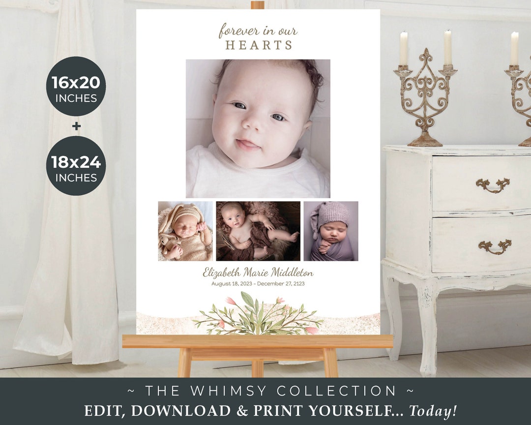 Child Funeral Photo Poster TEMPLATE in Loving Memory - Etsy