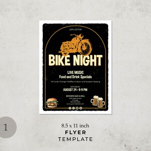 Bike Night - 3 Editable TEMPLATES | 8.5x11 Flyer, Mobile Invite, Social ...