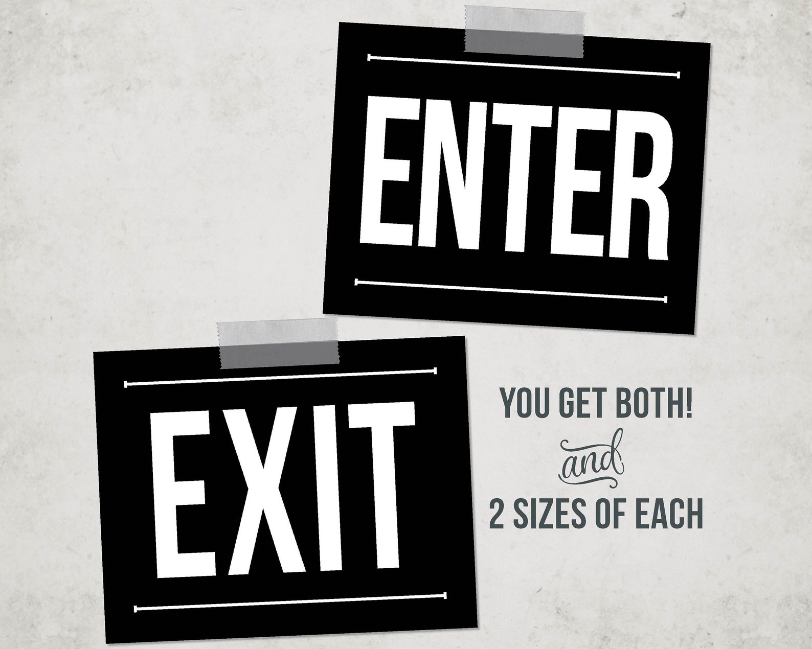 Exit Sign Printable Enter Sign Printable Instant Download Digital JPEG ...