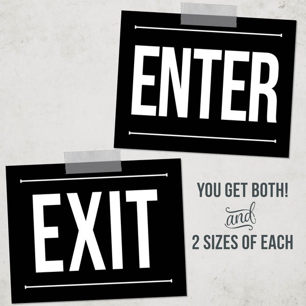 Enter and Exit Signs - Etsy