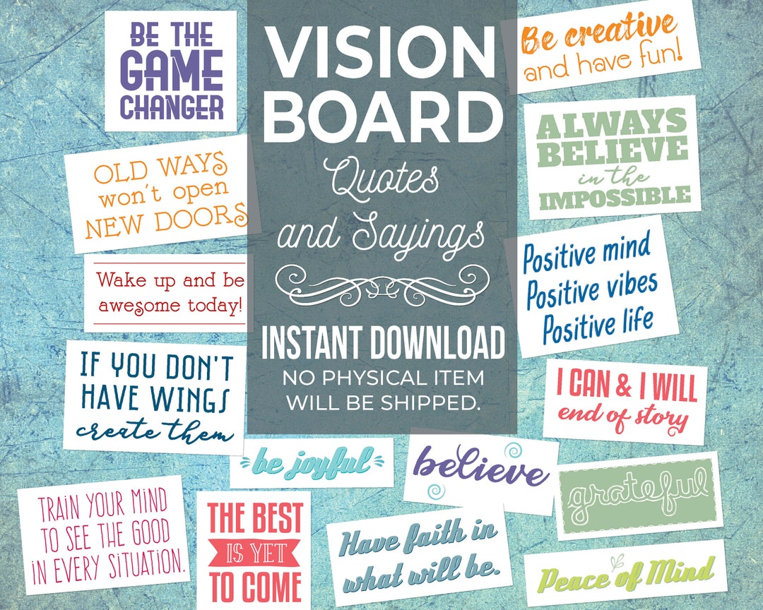 Vision Board Quotes/sayings | INSTANT DOWNLOAD | Scrapbooking ...