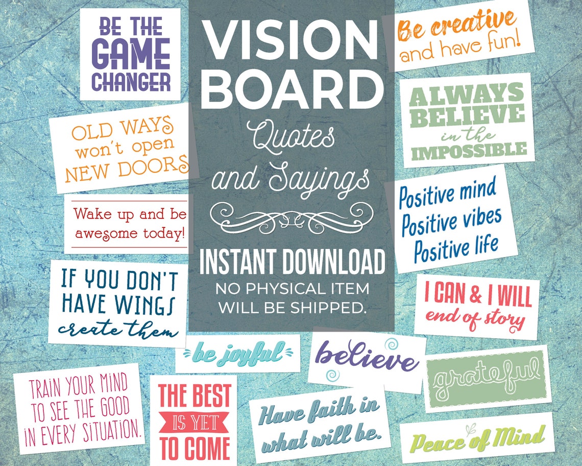 Vision Board Quotes/sayings | INSTANT DOWNLOAD | Scrapbooking ...