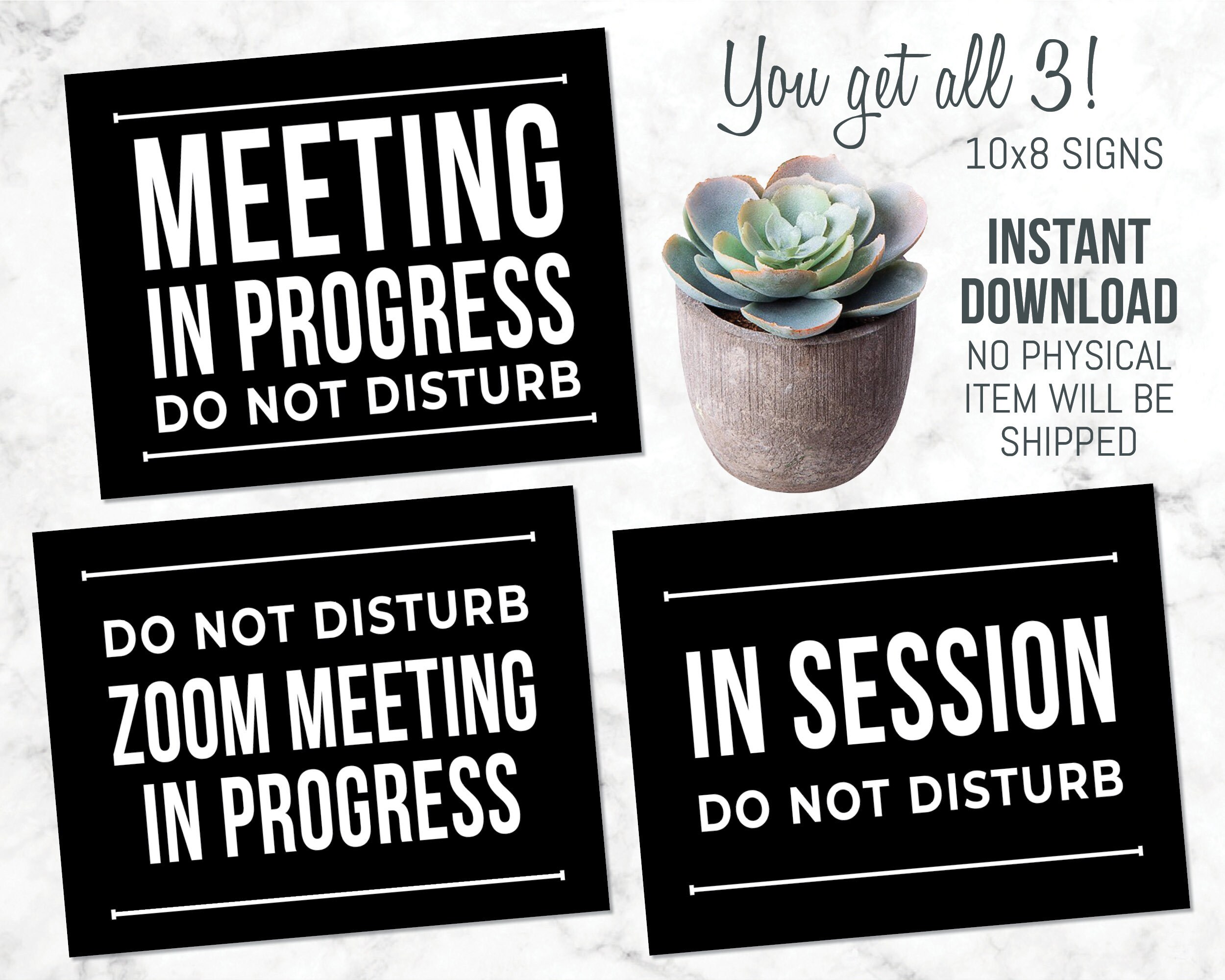 Meeting in Progress PRINTABLE Signs in Session Sign Zoom - Etsy
