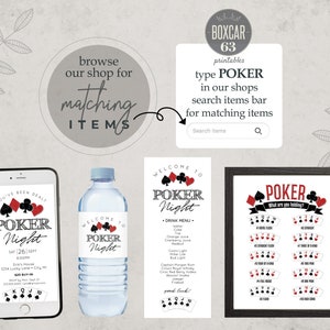 Poker Night Welcome Sign TEMPLATE | Party Sign | Casino Night | 4 Sizes ...