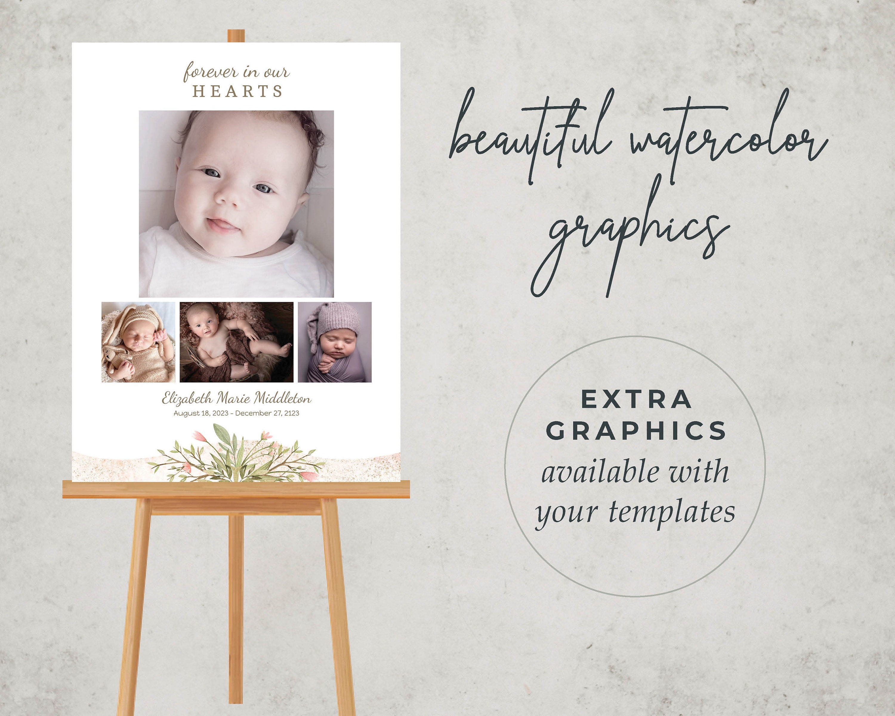 Child Funeral Photo Poster TEMPLATE in Loving Memory Memorial Welcome ...