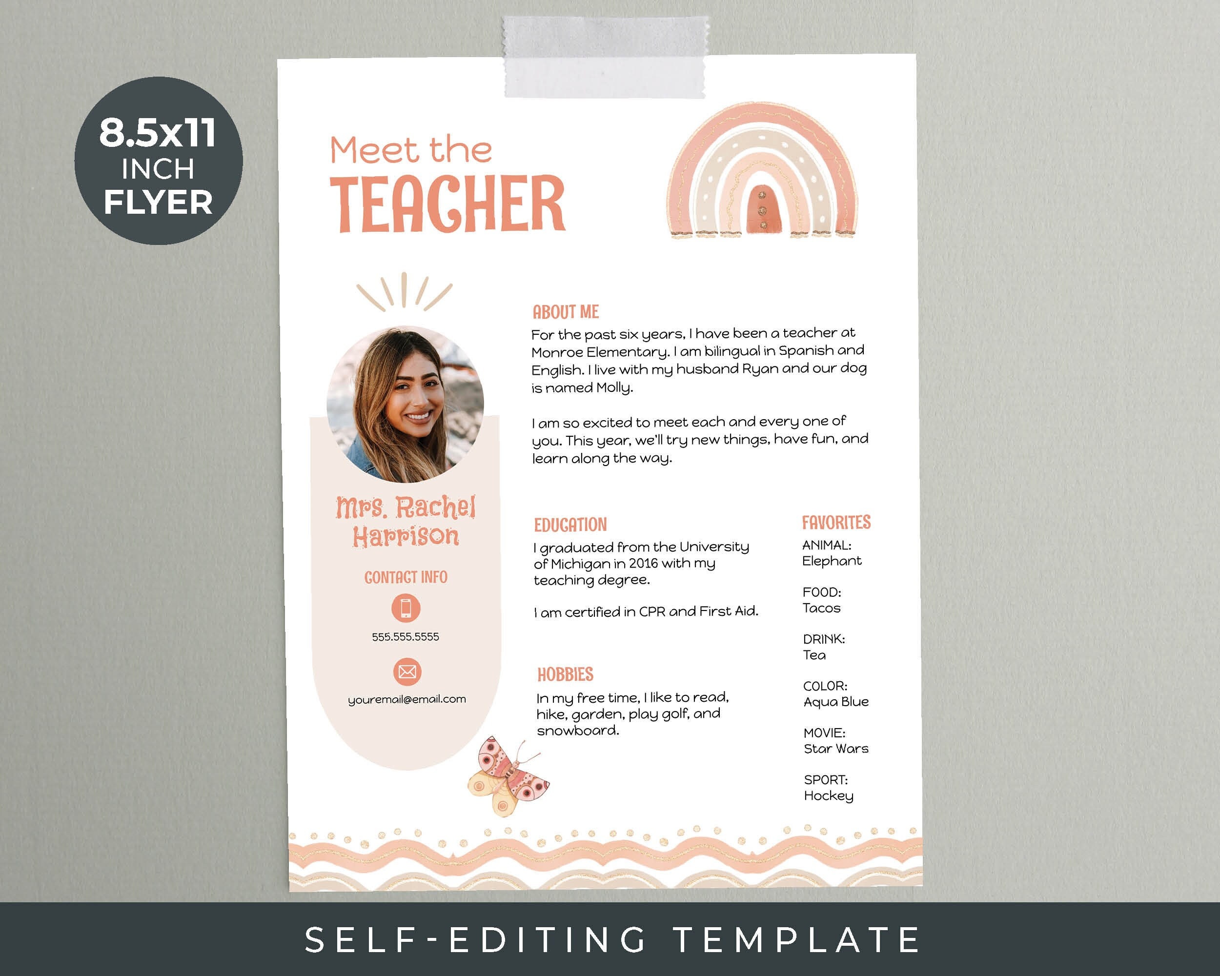 Meet the Teacher Flyer TEMPLATE Edit in Corjl 8.5x11 - Etsy
