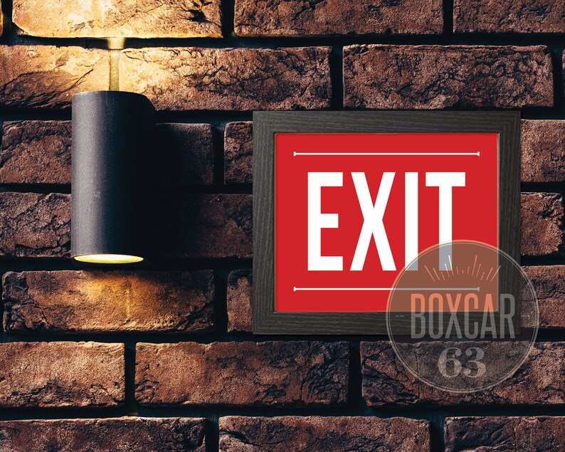 Exit Sign Printable Enter Sign Printable Instant Download - Etsy