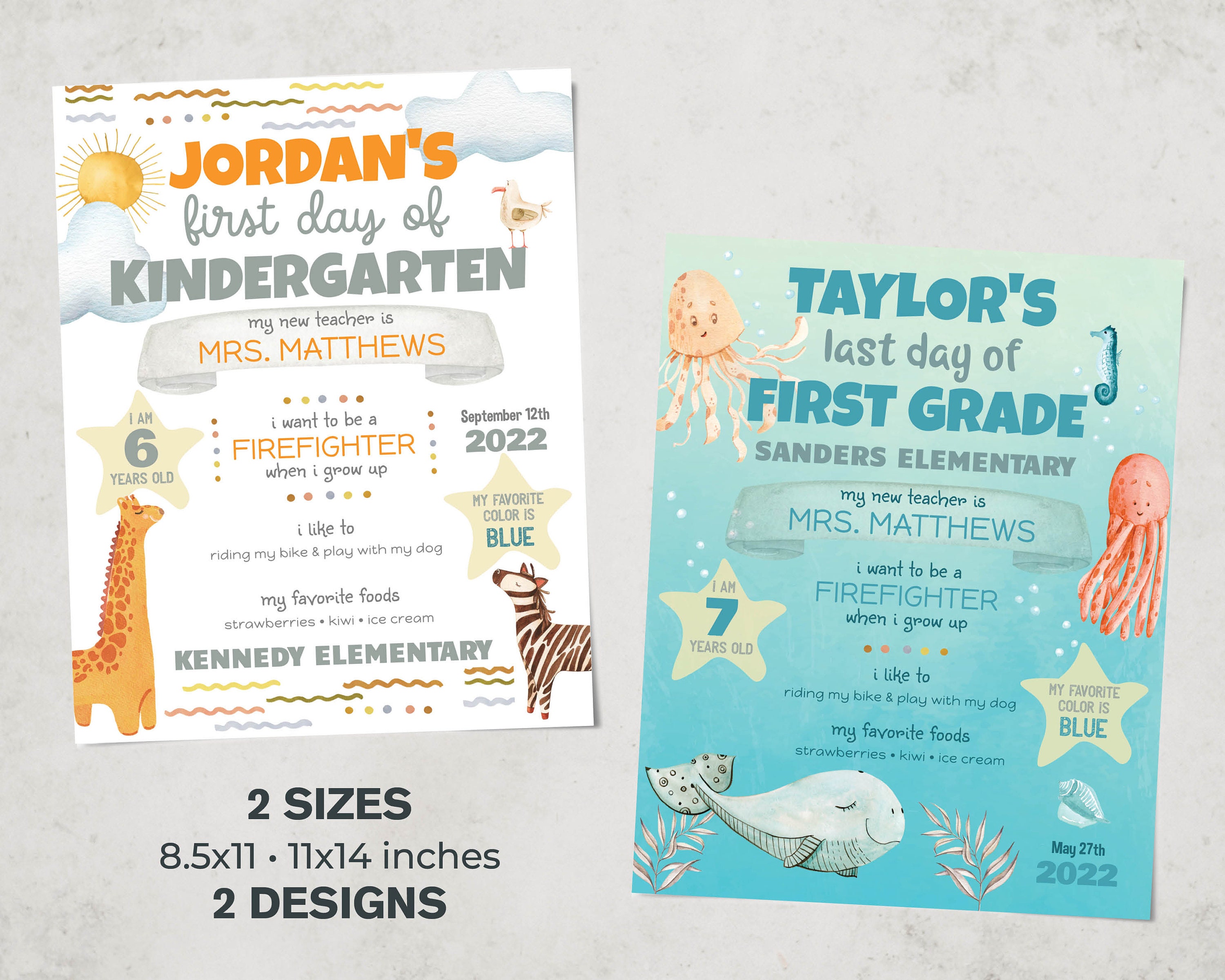 First Day of School Sign TEMPLATES in Corjl Last Day of School Sign 8 ...