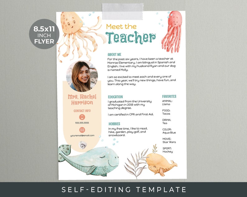 Meet the Teacher Flyer TEMPLATE Edit in Corjl Teacher - Etsy