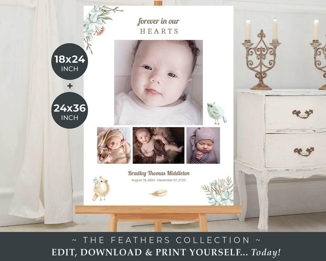 Child Funeral Photo Poster TEMPLATE | in Loving Memory | Memorial ...