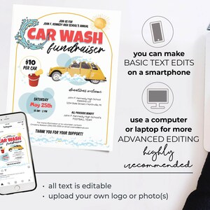 Car Wash Fundraiser Editable TEMPLATES | 8.5x11 Flyer, 11x17 Poster ...