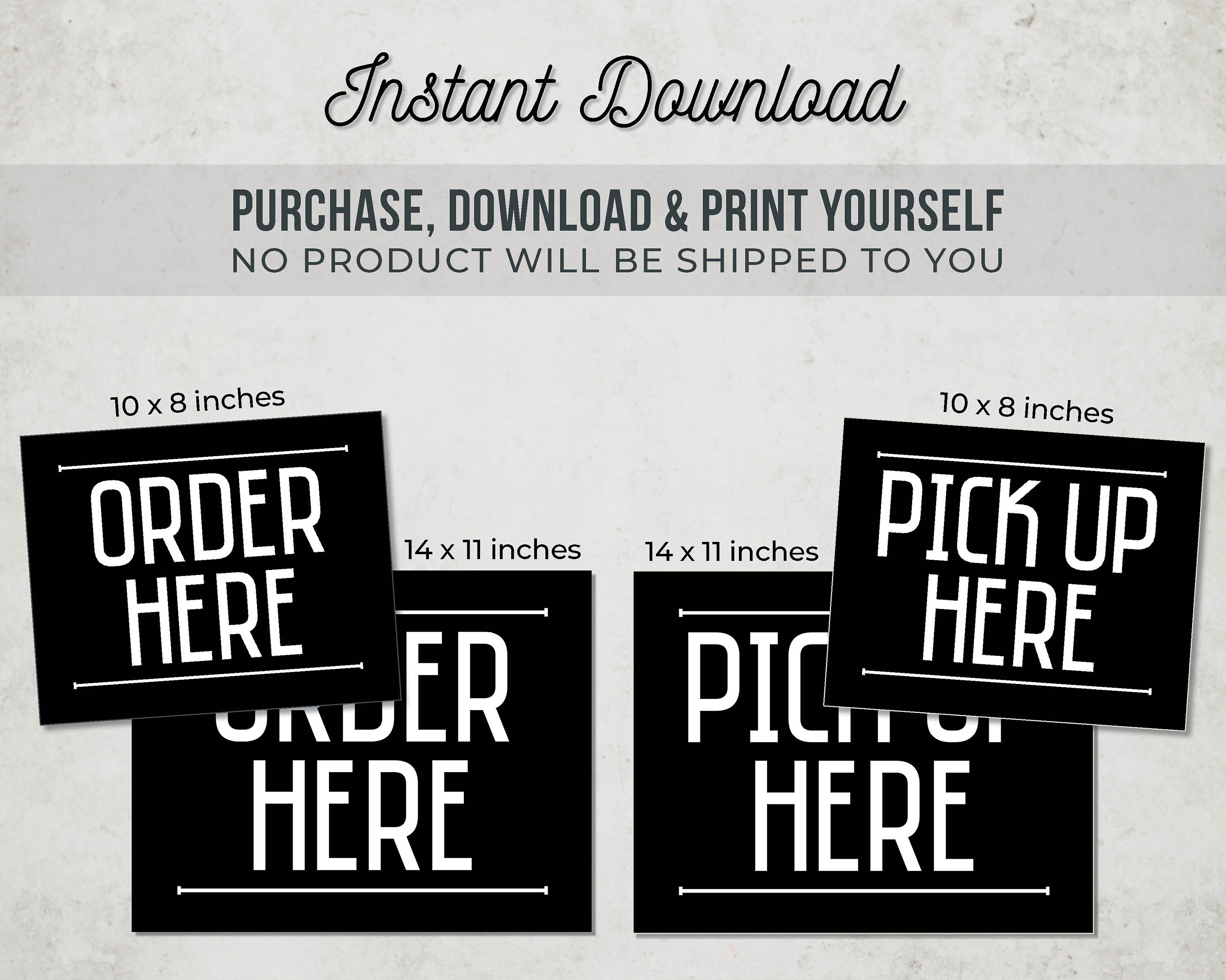 Order Here and Pick up Here Printable INSTANT DOWNLOAD | Digital File ...