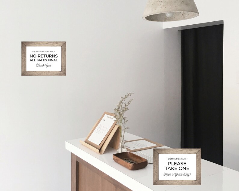 No Returns Sign Printable Complimentary Sign Instant | Etsy