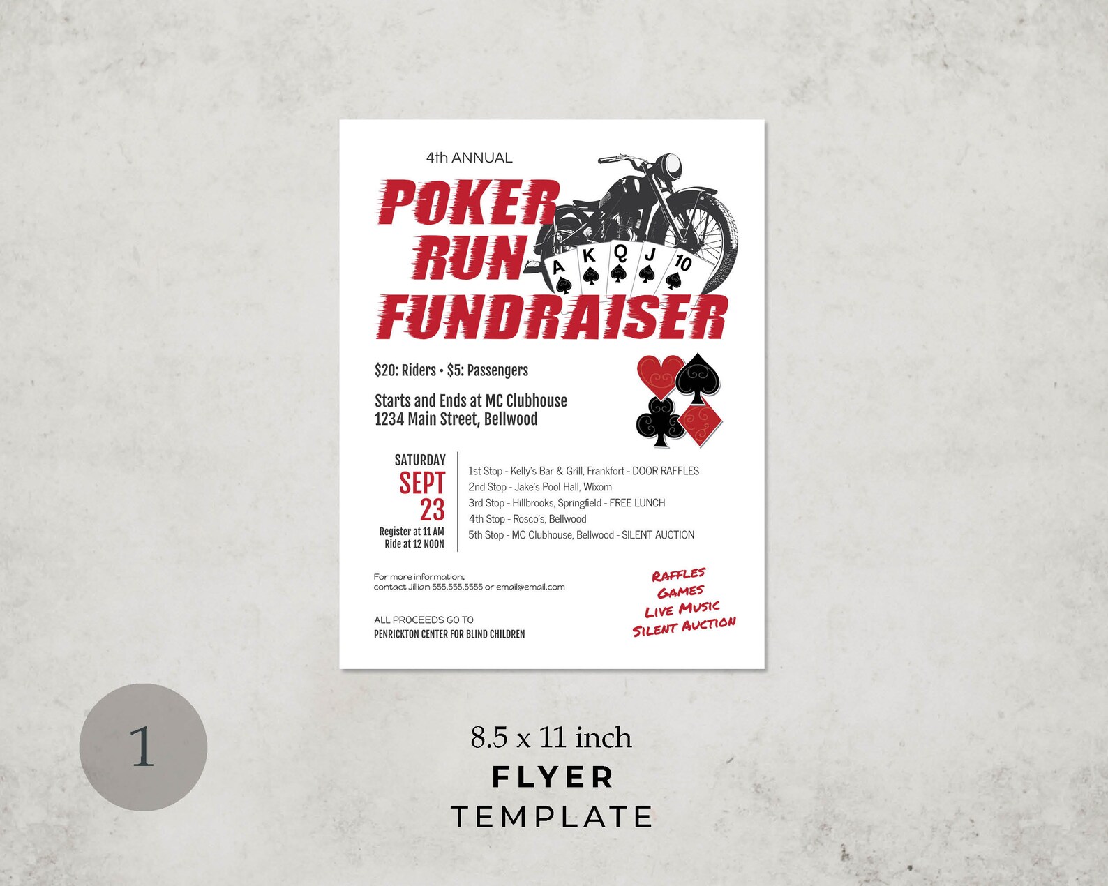Poker Run Fundraiser Bundle | 3 Self-editing TEMPLATES | 8.5x11 Flyer ...