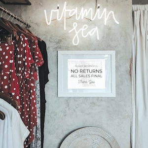 No Returns Sign Printable | Complimentary Sign | Instant Download ...