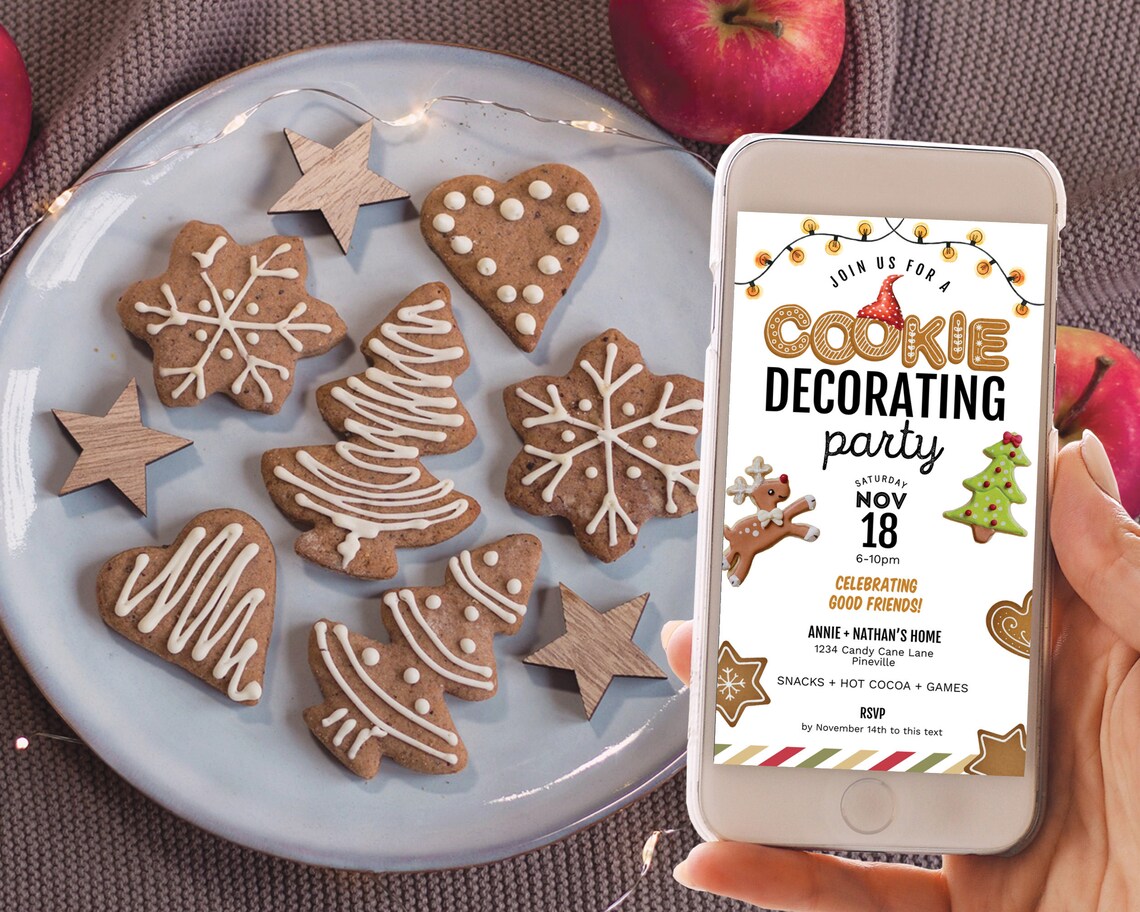 Cookie Decorating Party Invitation TEMPLATE Editable Mobile - Etsy