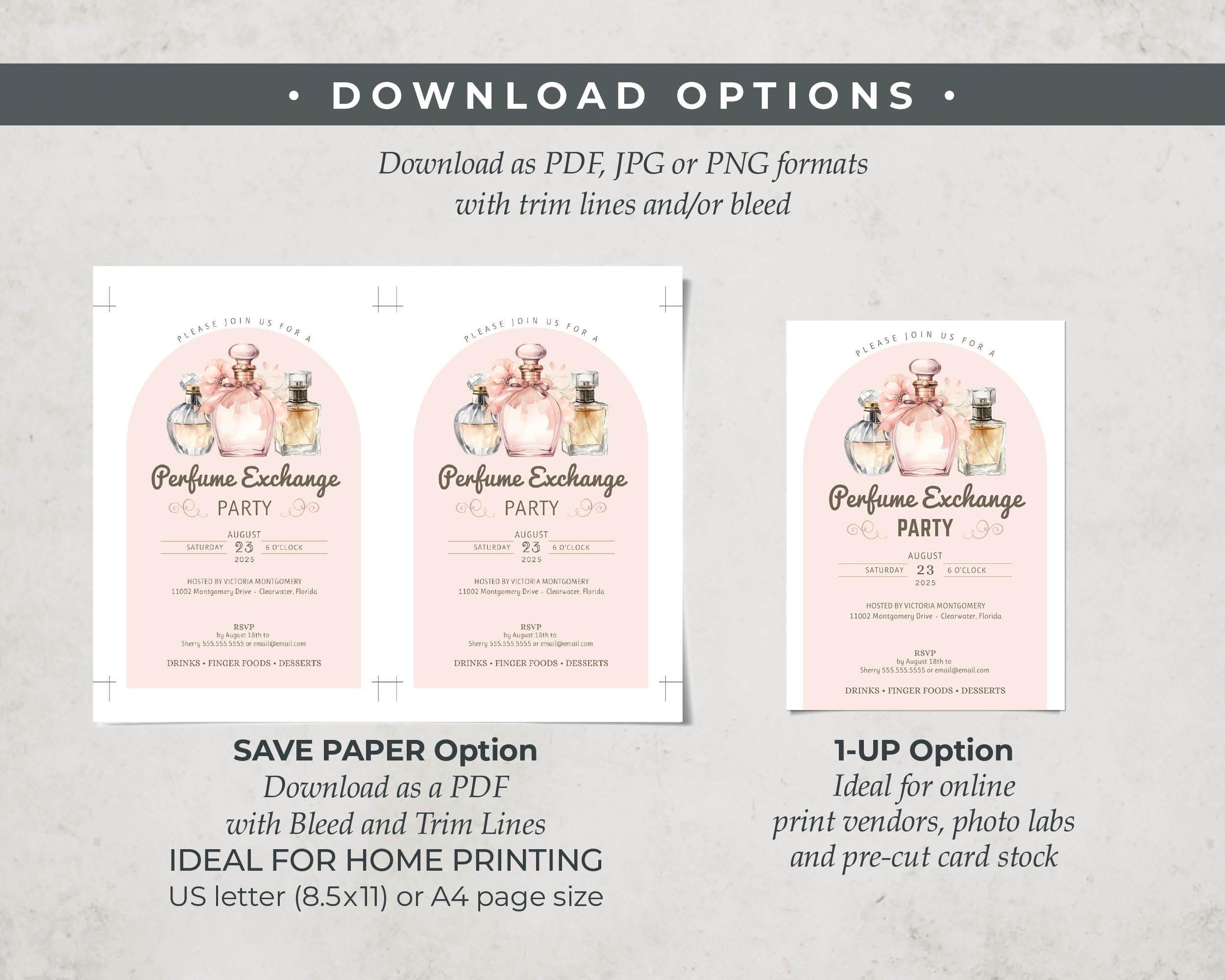 Perfume Exchange Party Invitation Template: Girls Night, Birthday ...