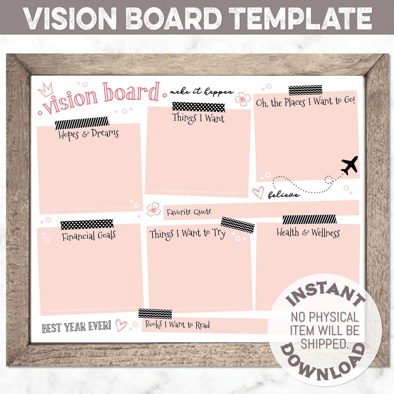Vision Board Template - Etsy
