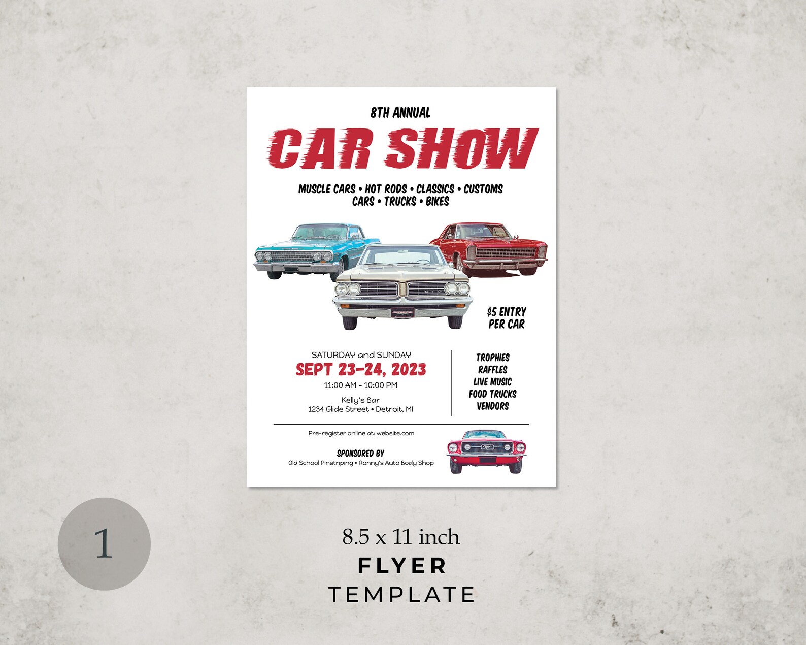 Car Show Editable TEMPLATES 8.5x11 Flyer, 11x17 Poster, Social Media ...