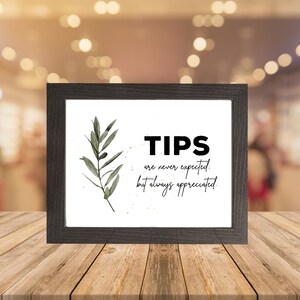 Tips Are Never Expected but Always Appreciated INSTANT - Etsy