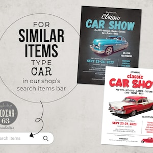 Car Show Editable TEMPLATES | 8.5x11 Flyer, 11x17 Poster, Social Media ...