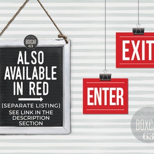 Exit Sign Printable Enter Sign Printable Instant Download - Etsy