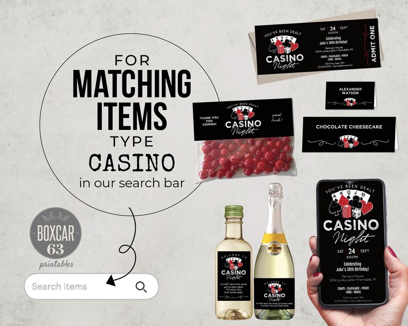 Casino Night Welcome Sign TEMPLATES Card Game Poker Night - Etsy