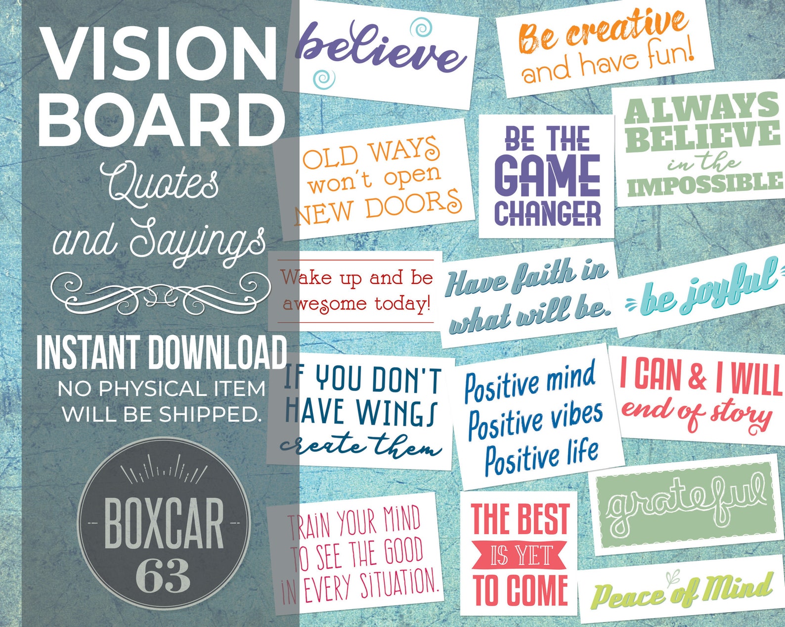 Vision Board Quotes/sayings INSTANT DOWNLOAD Scrapbooking - Etsy Canada