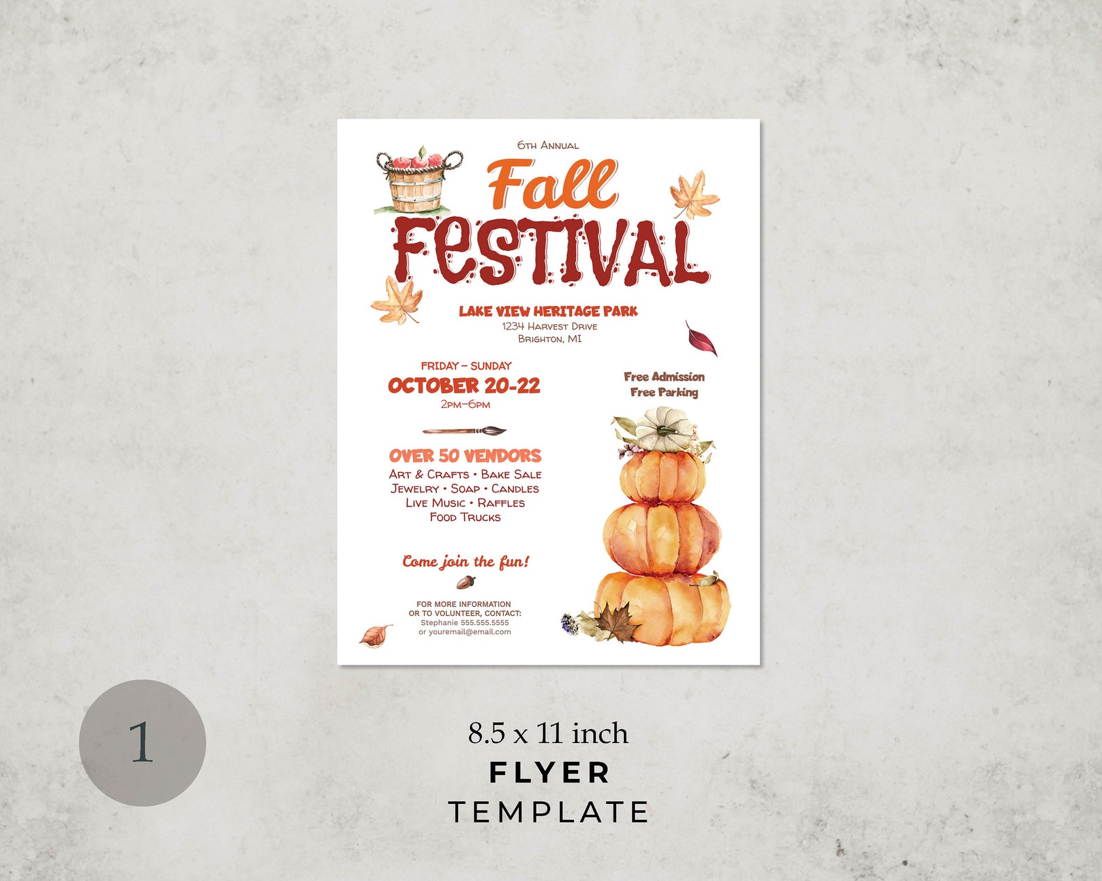 Fall Festival Bundle 3 Self-editing TEMPLATES 8.5x11 Flyer, 11x17 ...