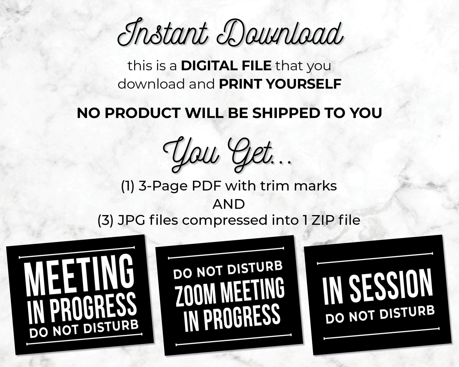 Meeting in Progress PRINTABLE Signs in Session Sign Zoom - Etsy